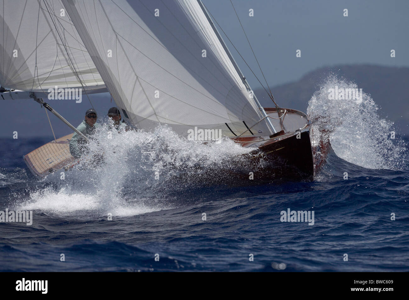 Sloop "Reprobate" racing at Antigua Classic Yacht Regatta, April 2005 ...
