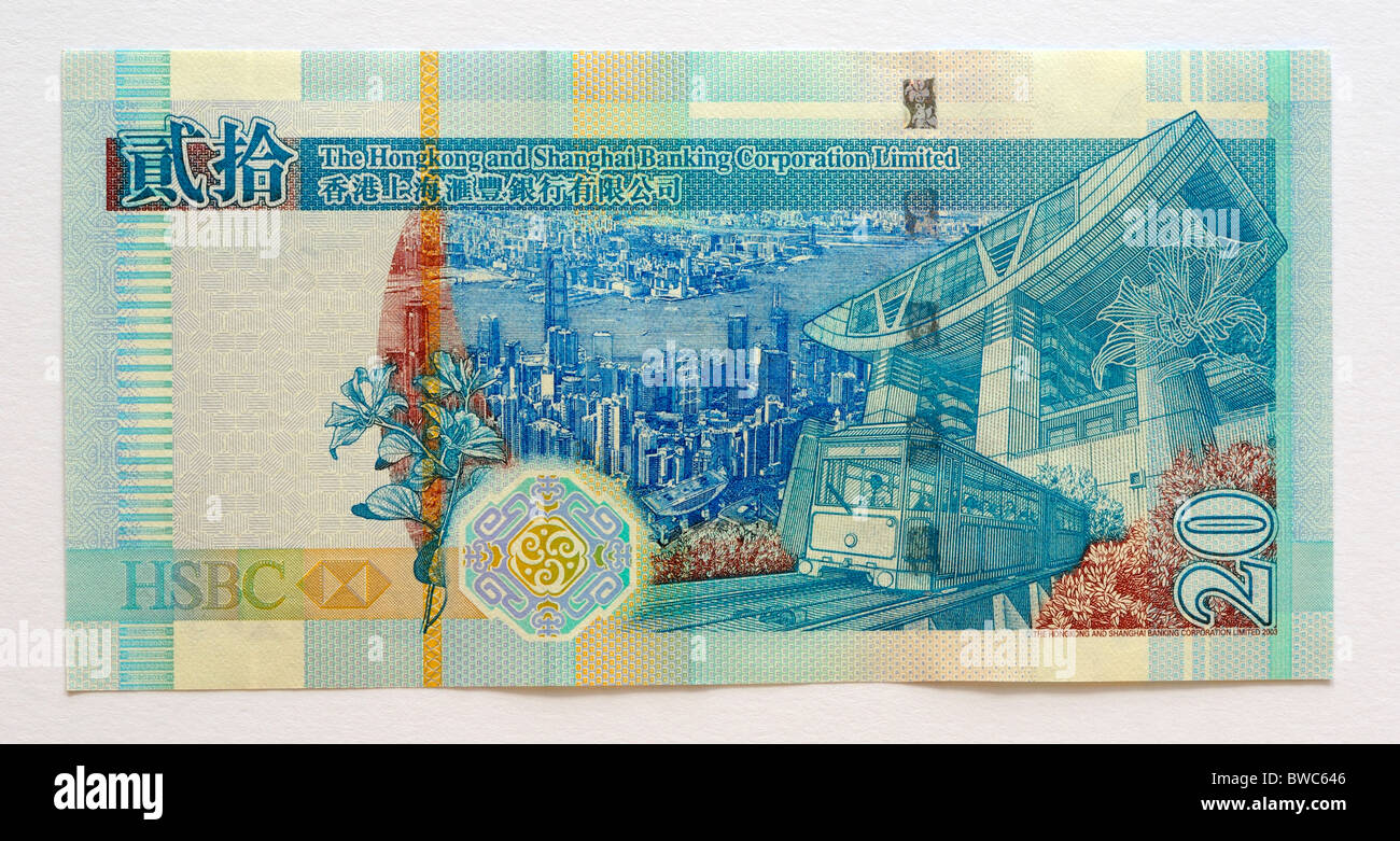 Hong Kong Twenty 20 Dollar Banknote Stock Photo - Alamy