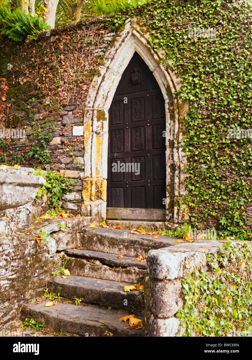 Ancient medieval arched doorway Rochefort en Terre, Morbihan, Brittany ...
