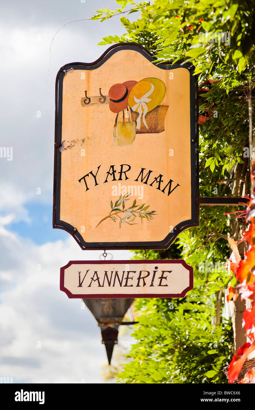 Vannerie store logo Rochefort en Terre Brittany France Europe Stock ...