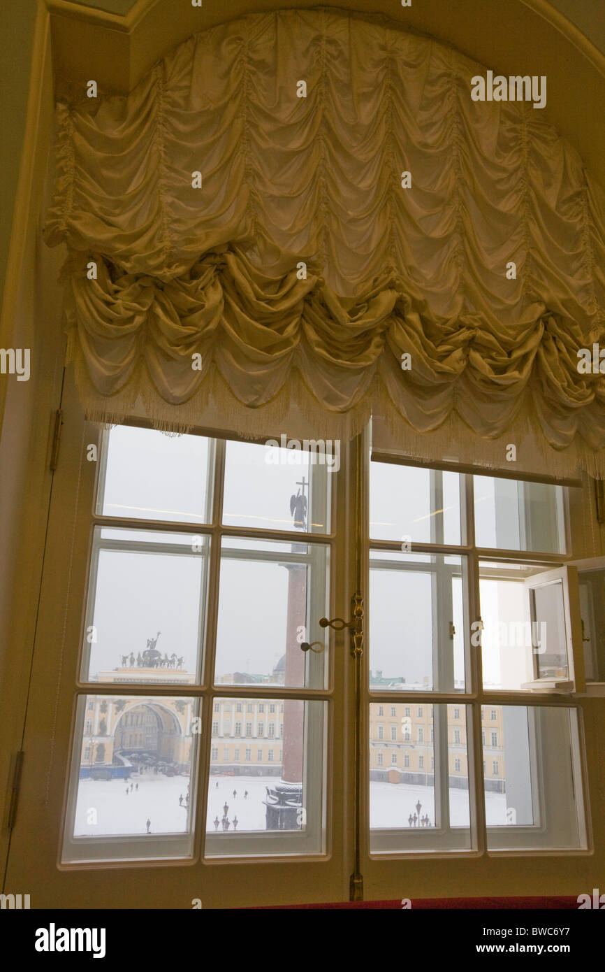 View of "Palace Square" through window of Hermitage - "Winter Palace ...