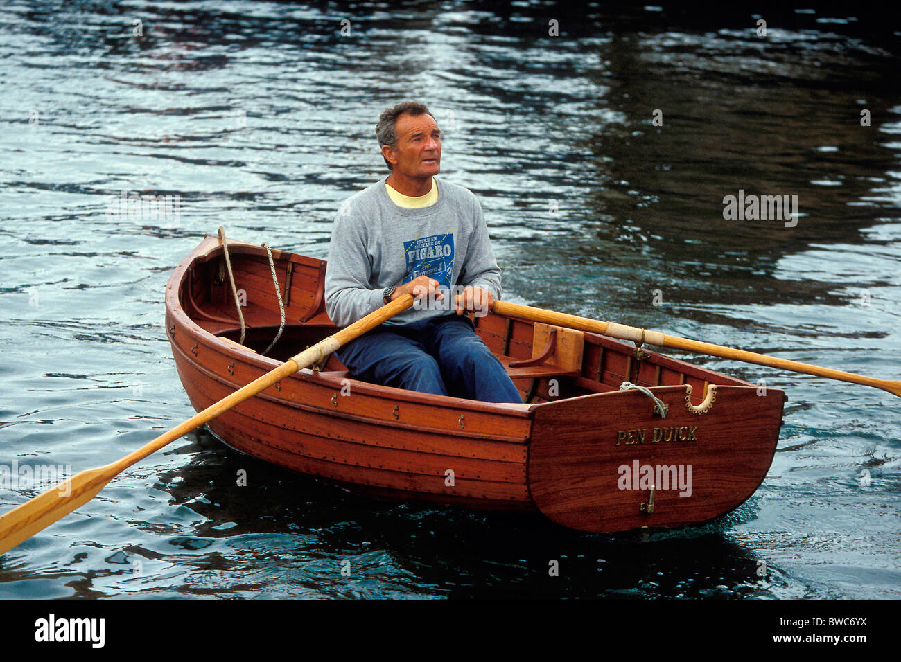 Eric Tabarly in Pen Duick's tender, Brest 1992 Stock Photo - Alamy