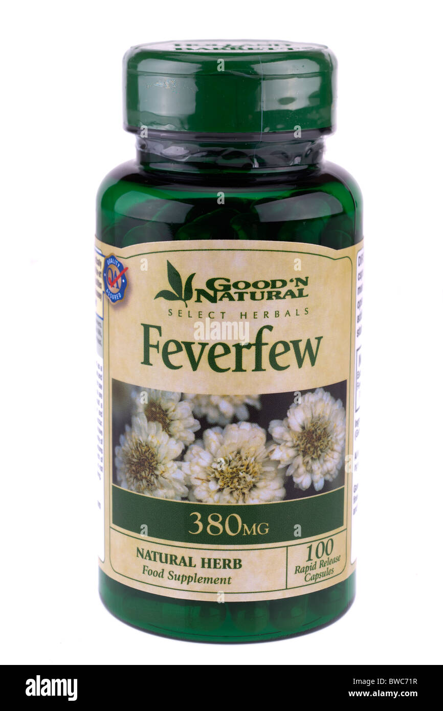 100 380mg feverfew natural herb food supplement rapid release capsules from Good n Natural Stock ...