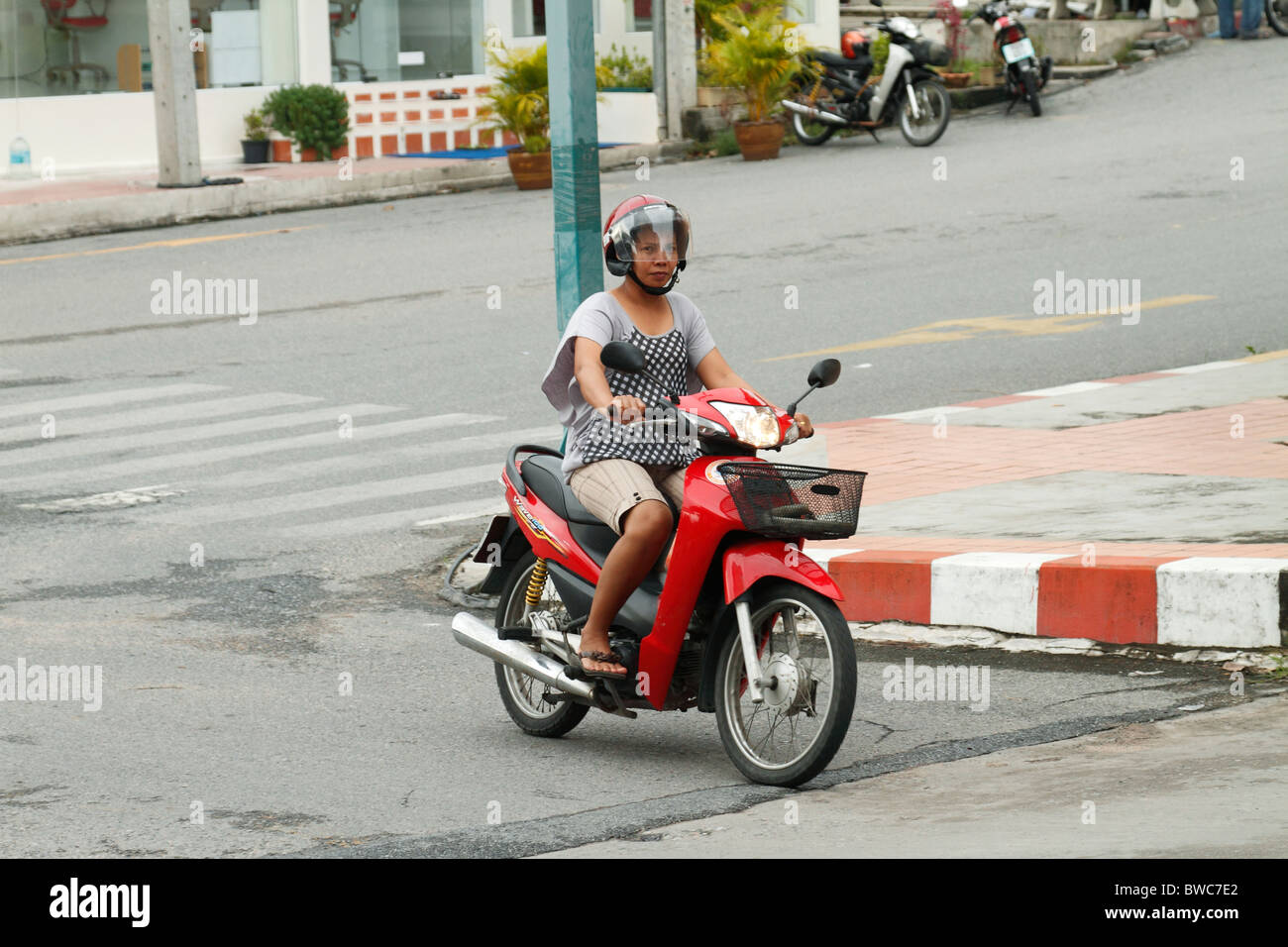 Motorbike (motorcycle, scooter) riders of Bangkok, Thailand October ...