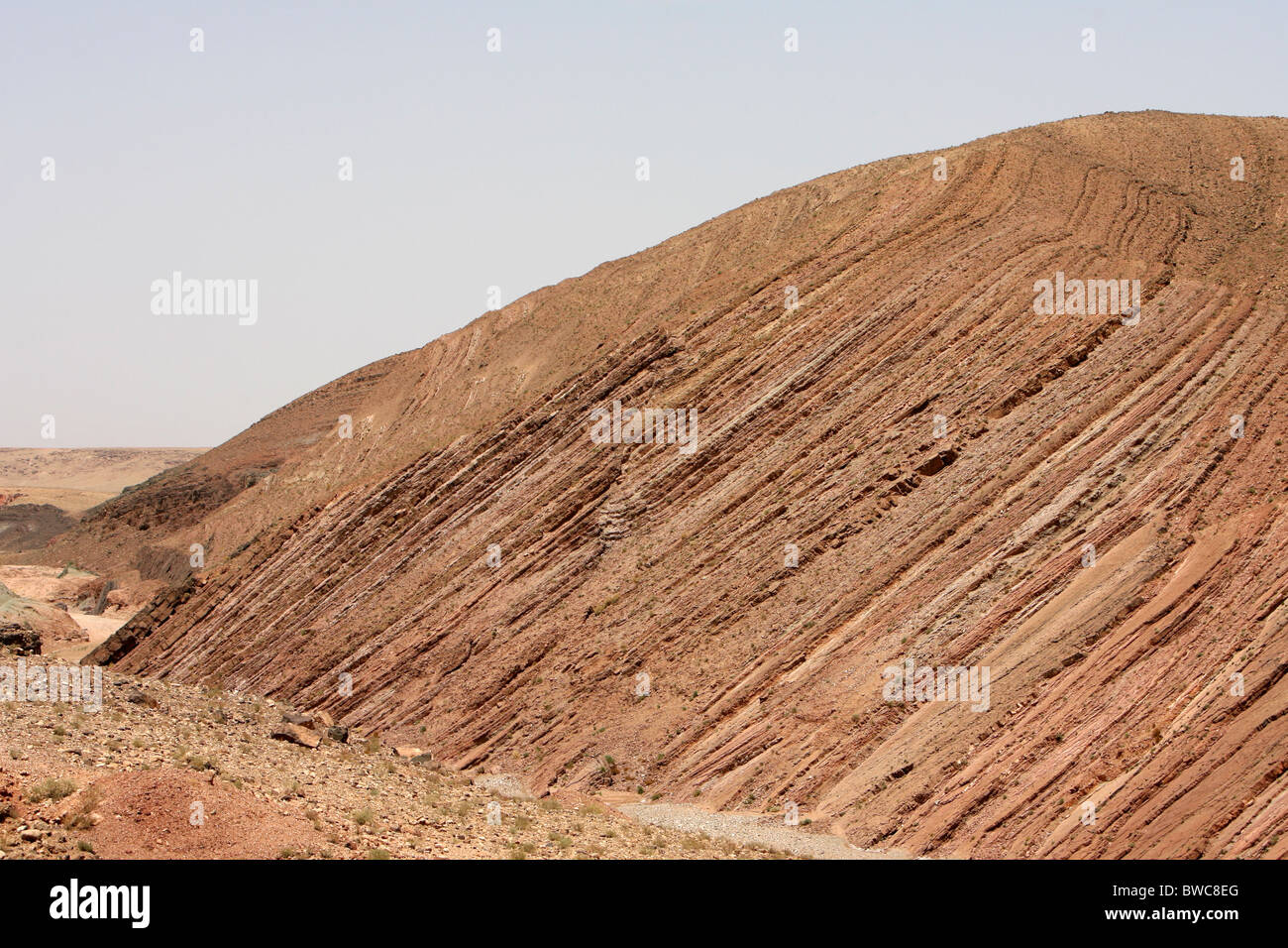Patterned rock formations on the edge of the Sahara Desert in Morocco ...