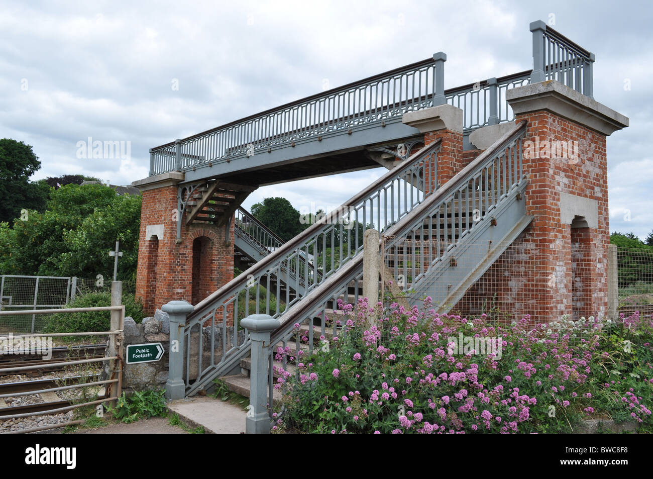 Ornate Victorian footbridge, passing over main London - Plymouth ...
