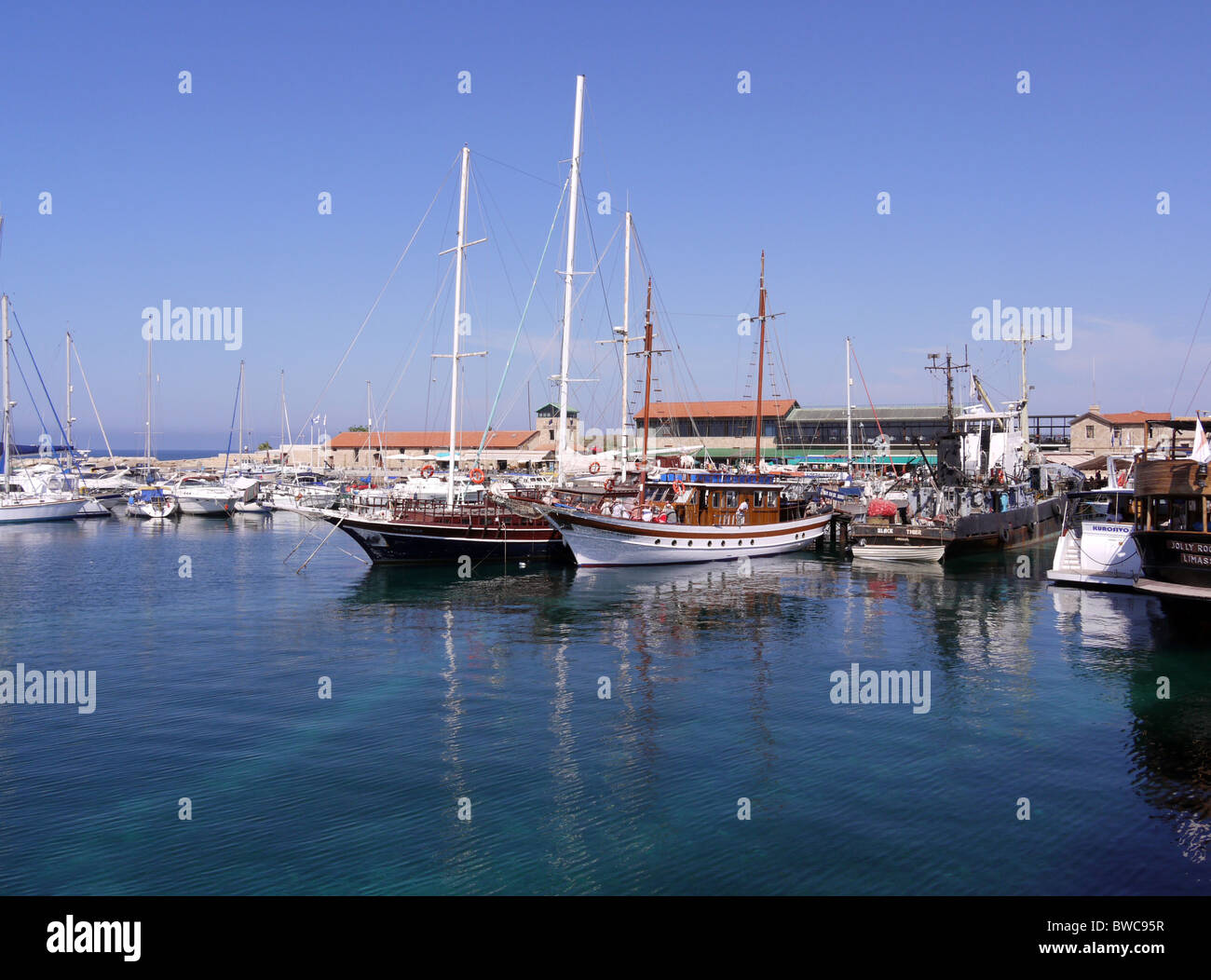 Sailing ships in Paphos harbour in Pahos,Cyprus Stock Photo - Alamy