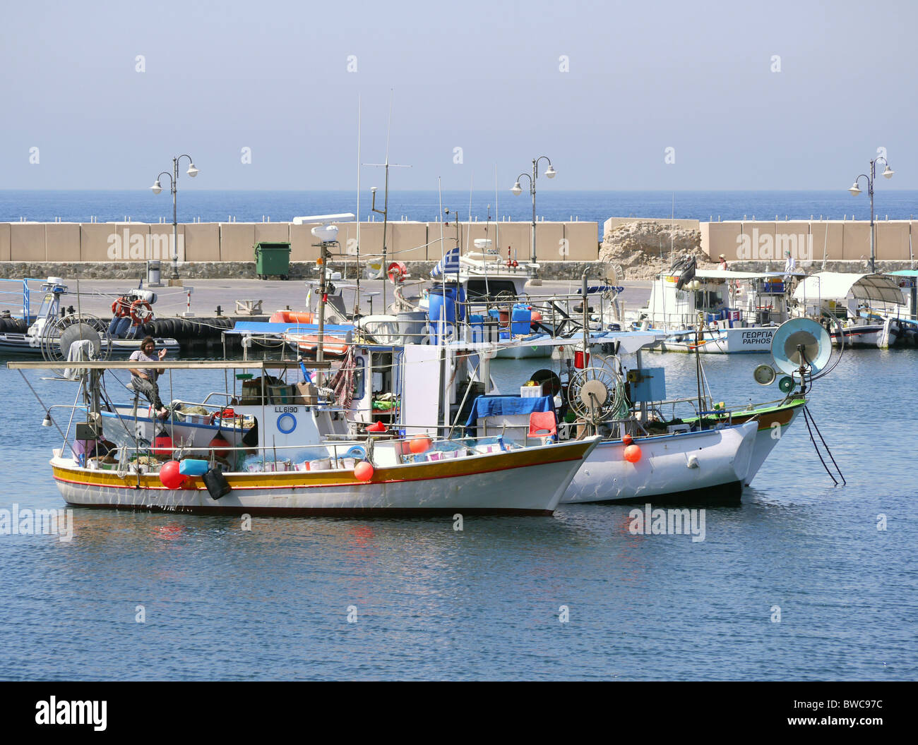 Boats in paphos harbour hi-res stock photography and images - Alamy