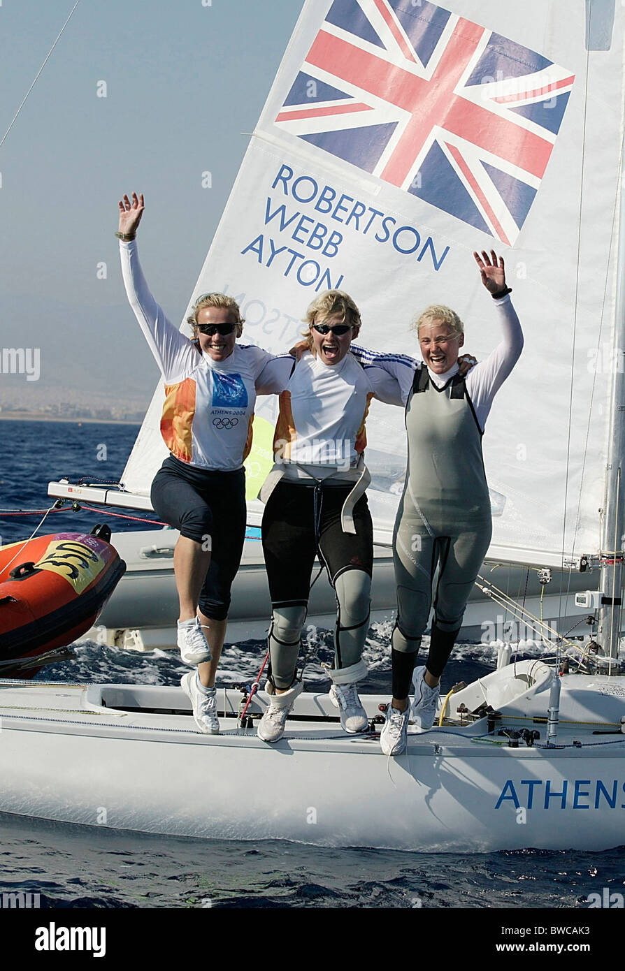 Women's Yngling crew Shirley Robertson, Sarah Webb and Sarah Ayton ...