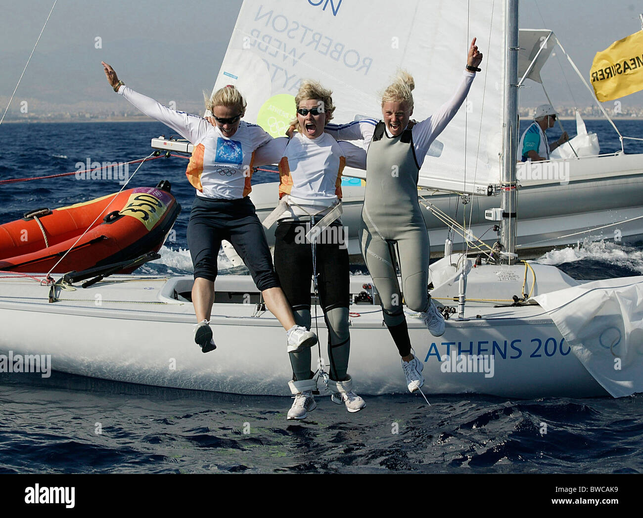 Women's Yngling crew Shirley Robertson, Sarah Webb and Sarah Ayton ...