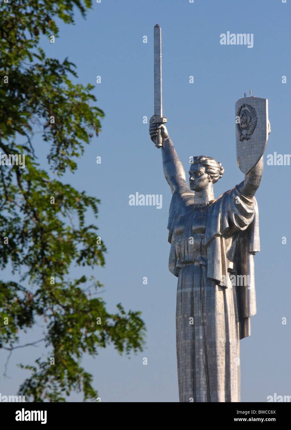 Statue of Rodina Mat, symbol of the Motherland, in Kiev, Ukraine. This ...