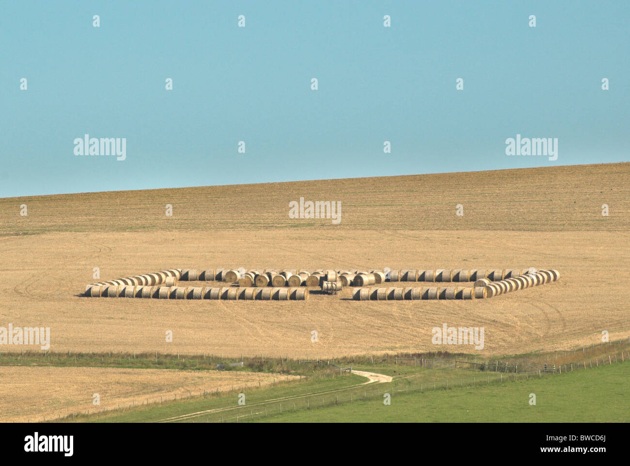 A view over to Coombe Head from below Lancing Hill in the South Downs ...