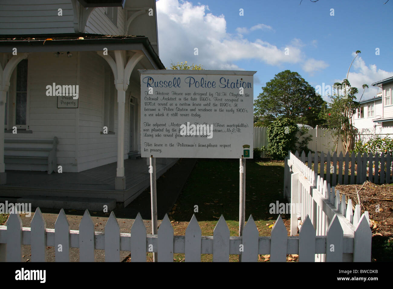 Russell Police Station, Bay of Islands, New Zealand Stock Photo - Alamy