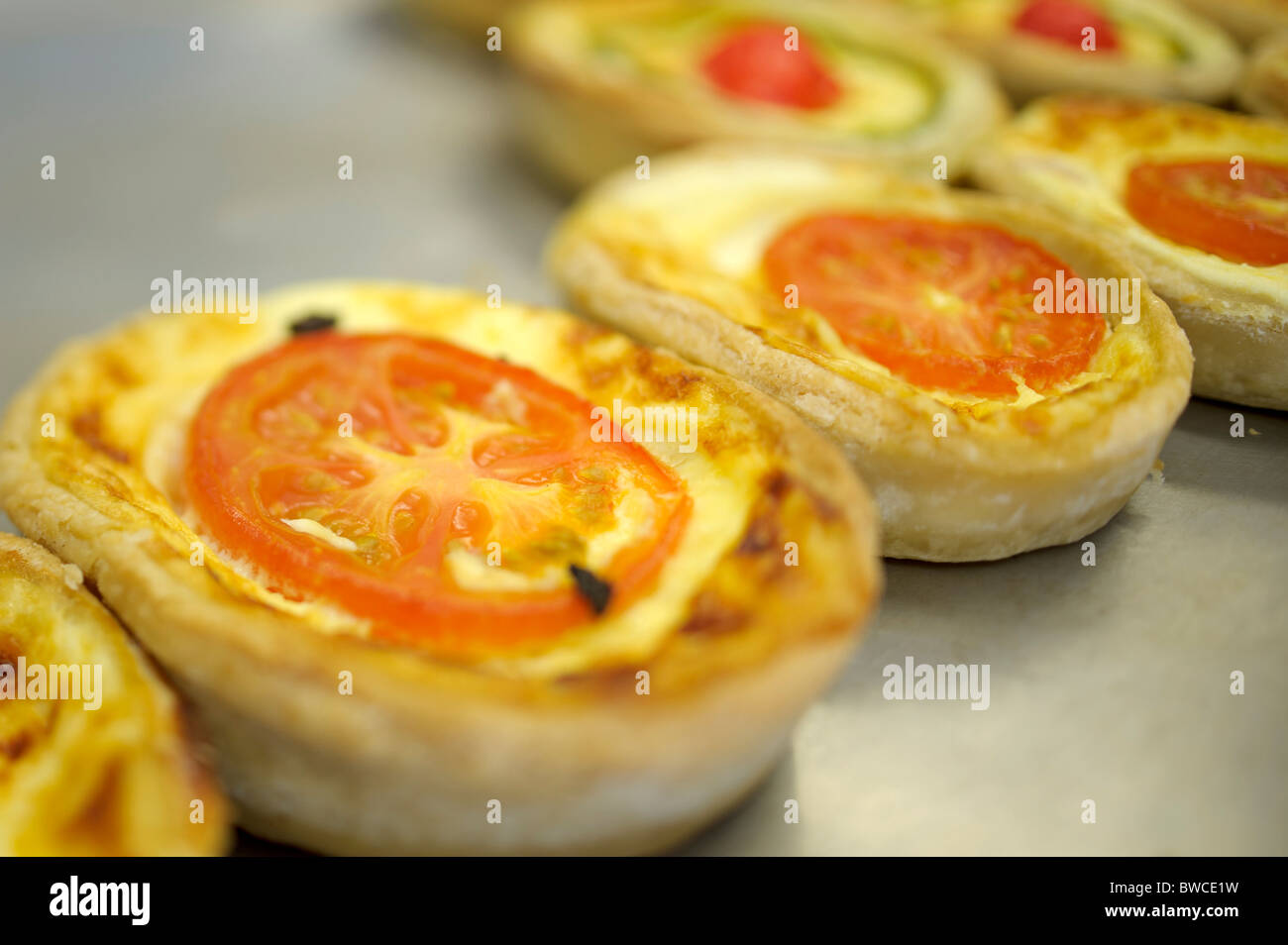 Traditional bakery quiche tartlets, Devon, uk Stock Photo - Alamy