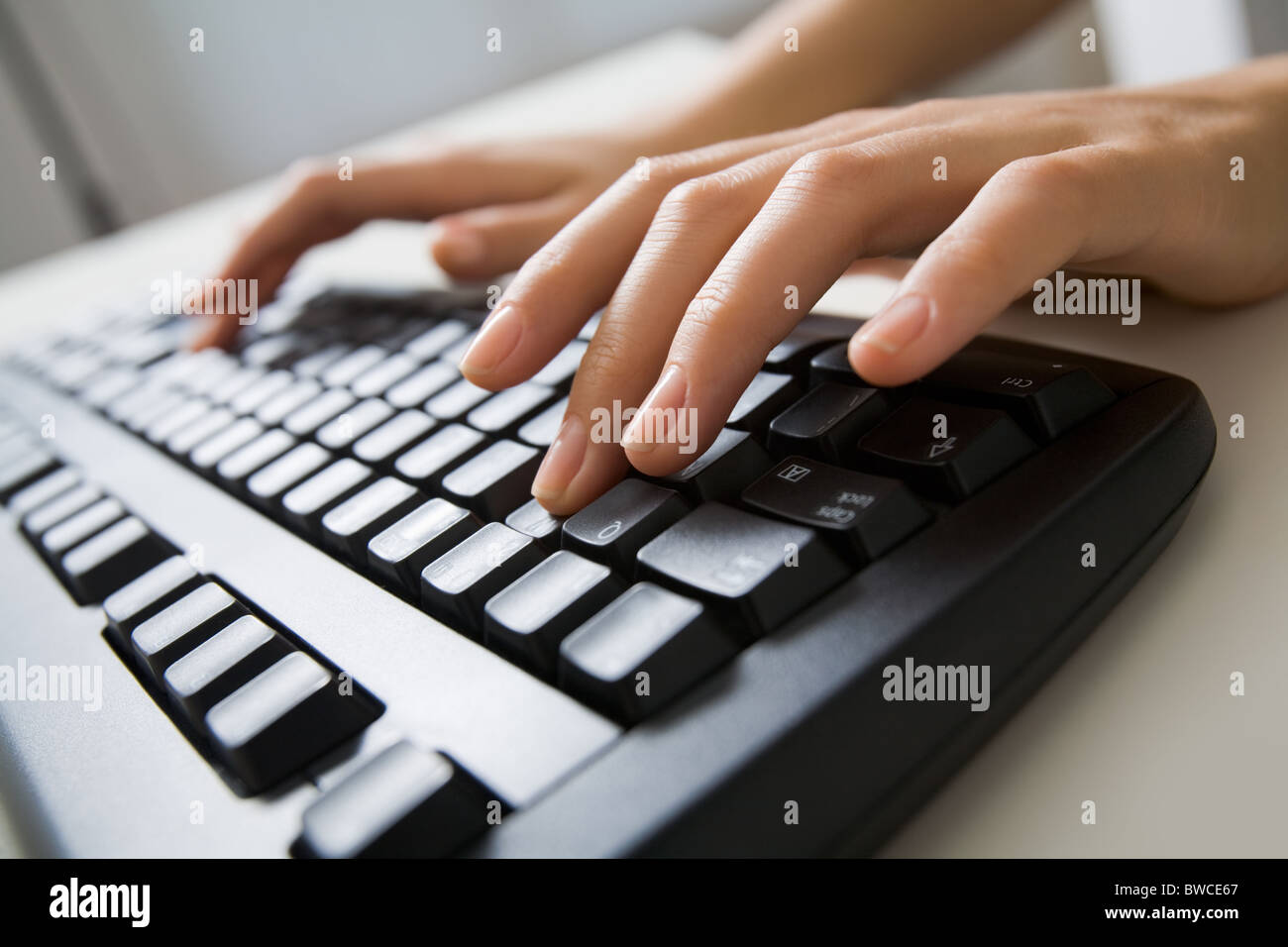 Female hands touching buttons hi-res stock photography and images - Alamy