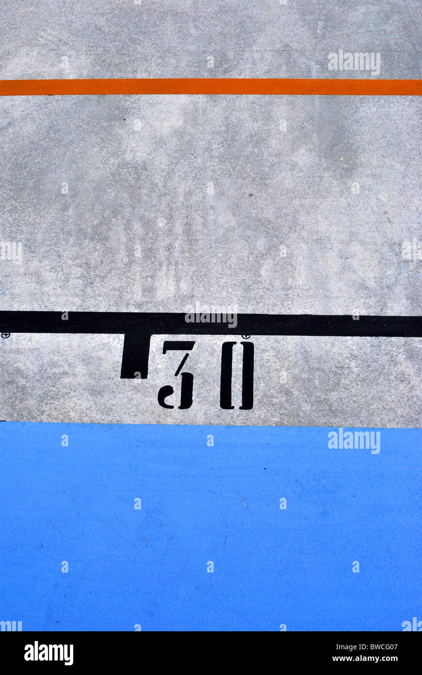 concrete slab with colored stripes texture numbers Stock Photo - Alamy