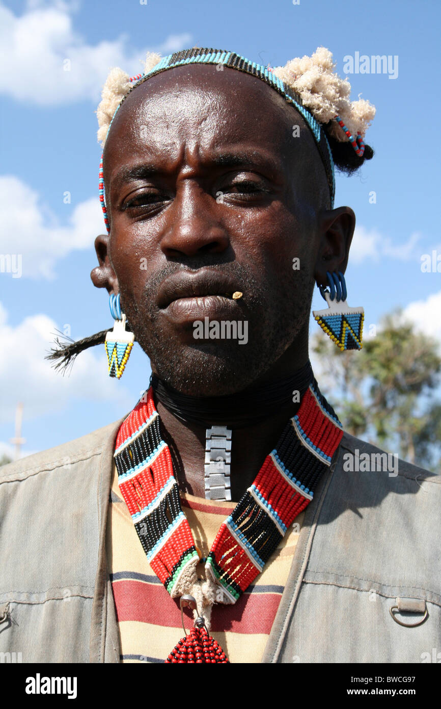 Mature Bana Tribesman Taken At Key Afer, Omo Valley, Ethiopia Stock ...
