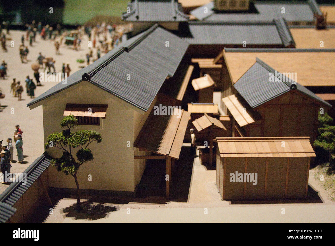 Model of common people's houses in the Edo period of Japan in Edo Tokyo ...