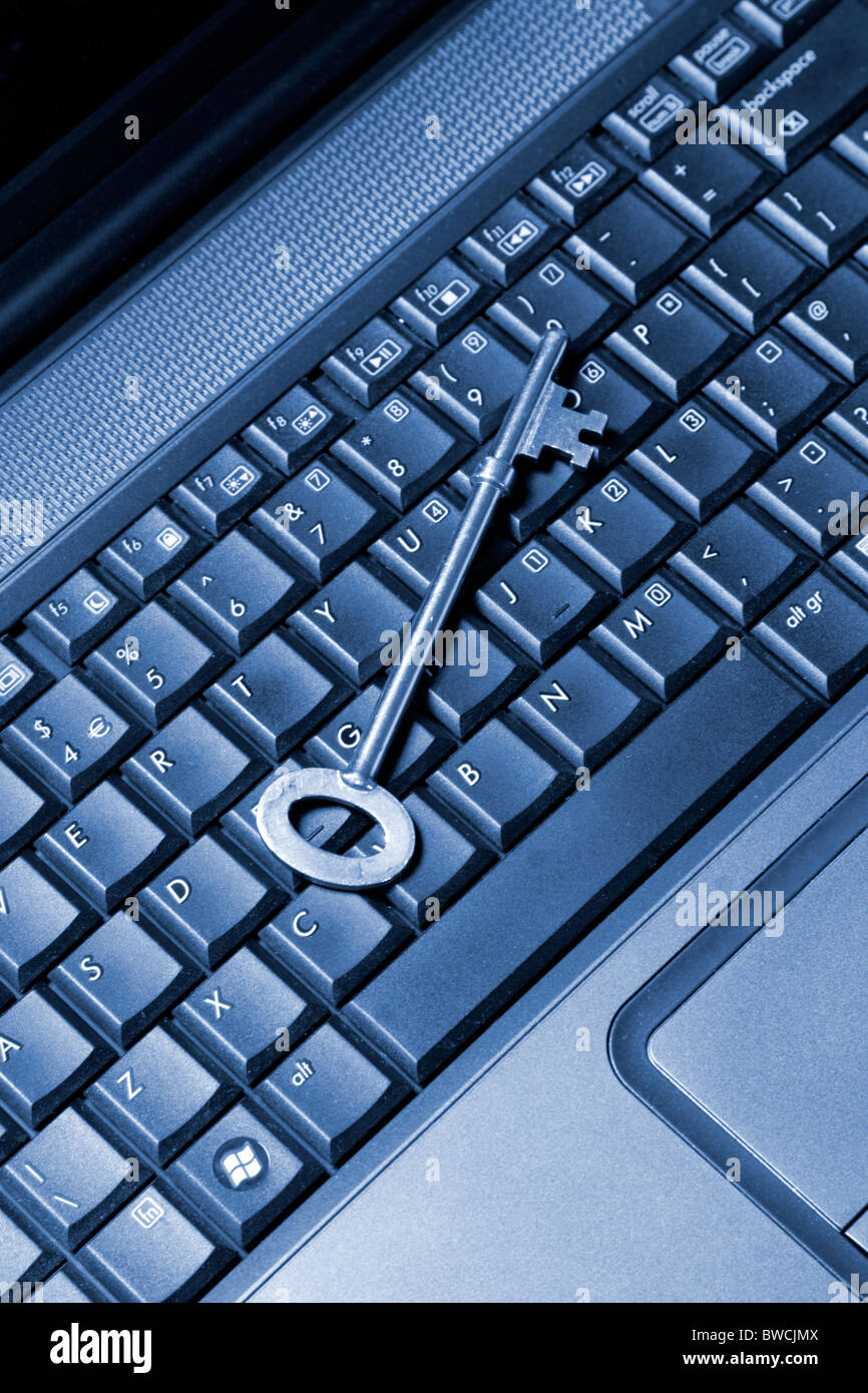 Key on computer keyboard close up Stock Photo - Alamy