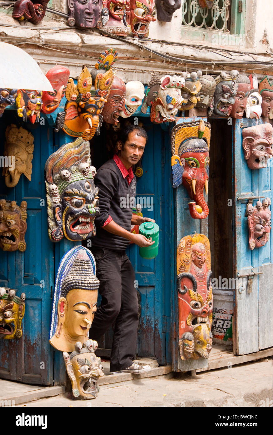 Mask shop in Kathmandu Nepal Stock Photo - Alamy