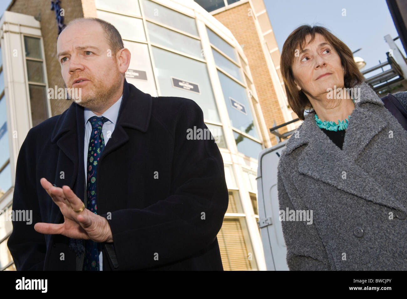 Mark Thompson BBC Director-General with Menna Richards visiting Cardiff ...