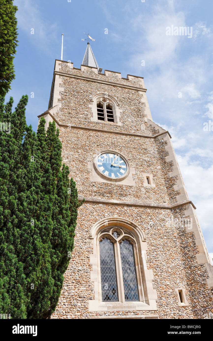 The flint rubble with stone dressings tower of St Marys church ...
