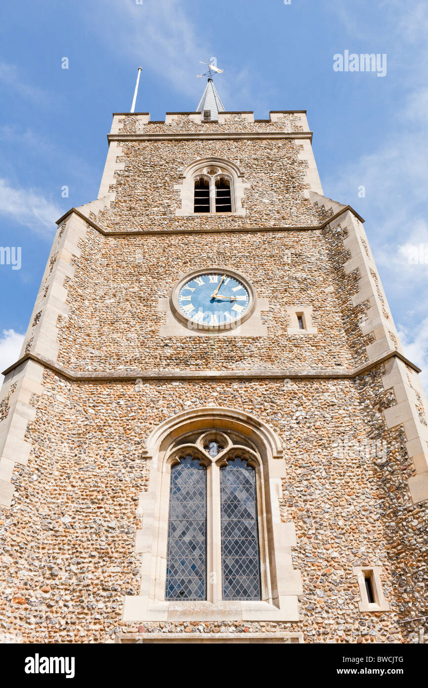 The flint rubble with stone dressings tower of St Marys church ...