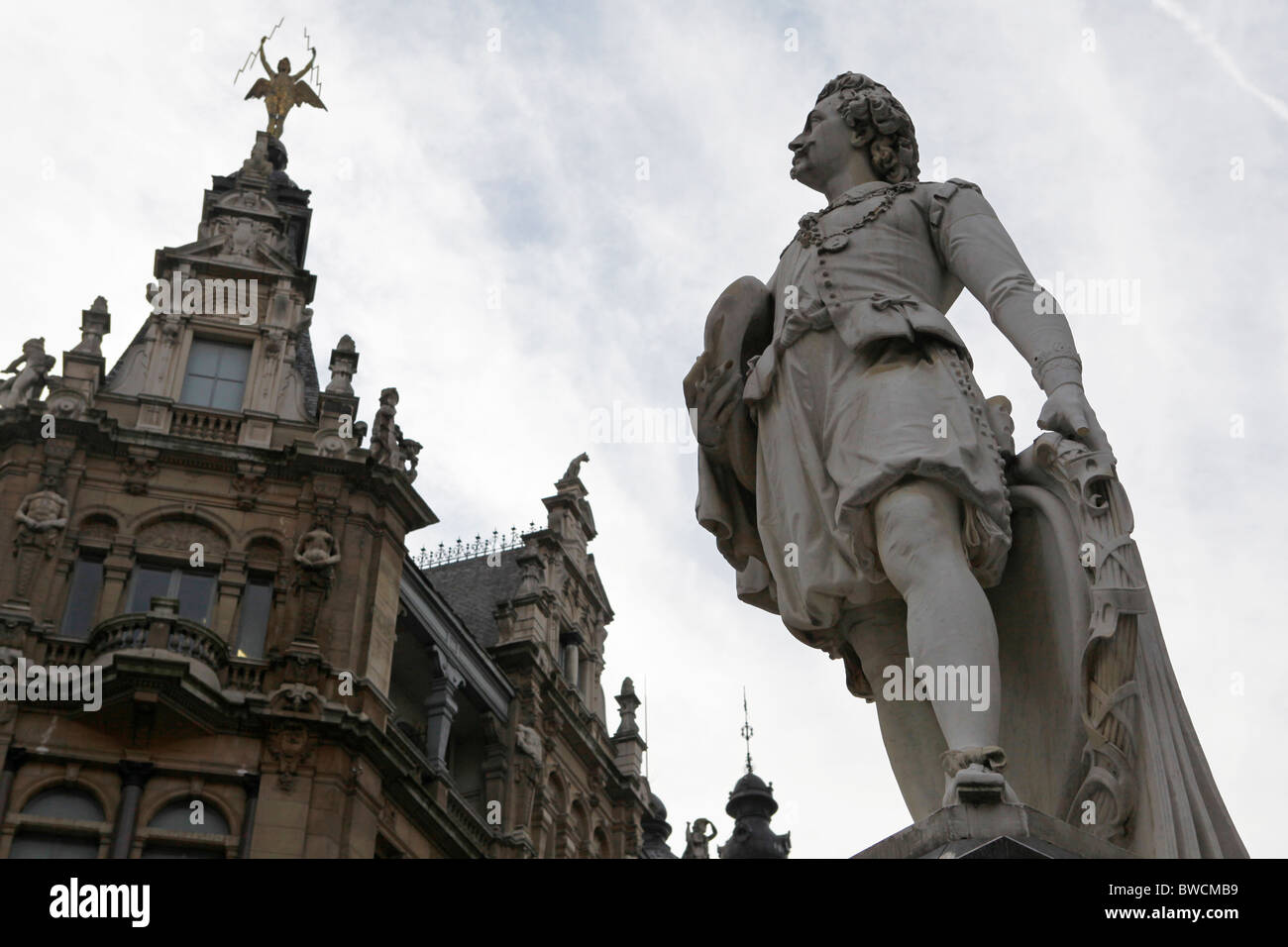 Statue of the artist Antoon van Dyck (1599 - 1641) on the Meir in ...