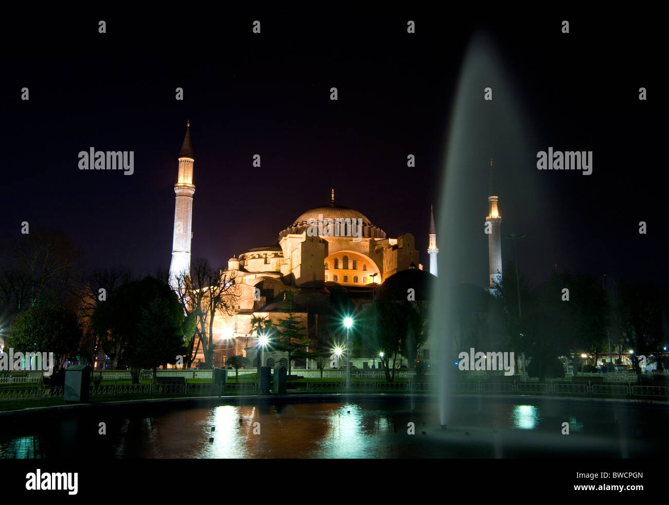 Mosque of Sultan Ahmet (Blue Mosque) at night Istanbul, Turkey 2009 ...