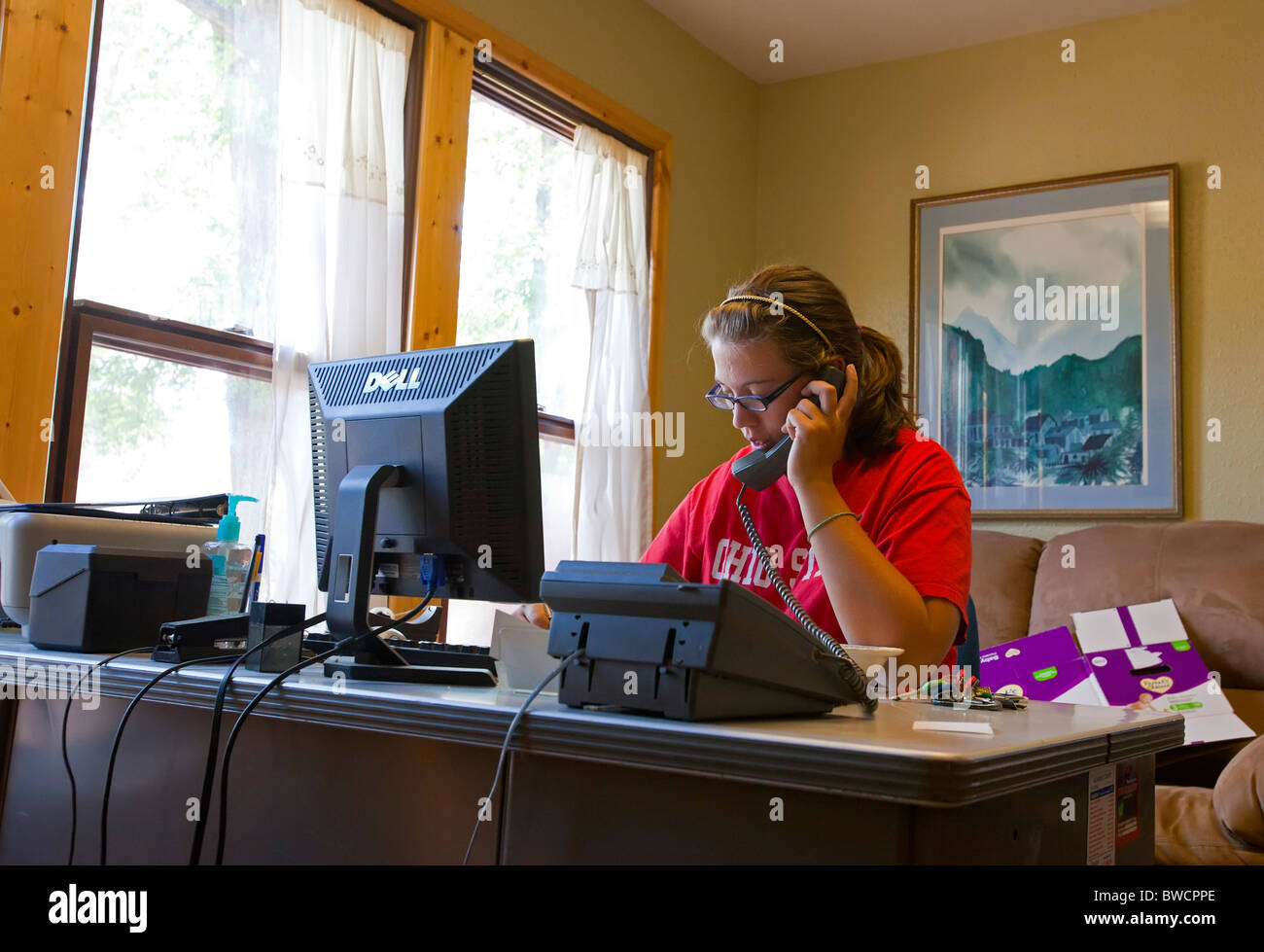 Office Worker at Homeless Shelter Stock Photo - Alamy