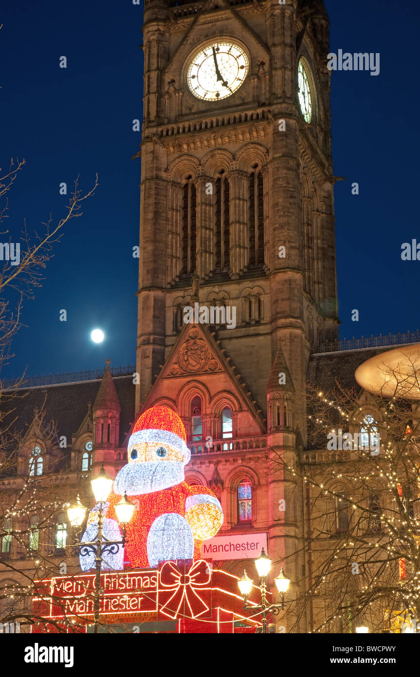 Father Christmas display, Manchester Town Hall,Albert Square.Christmas ...