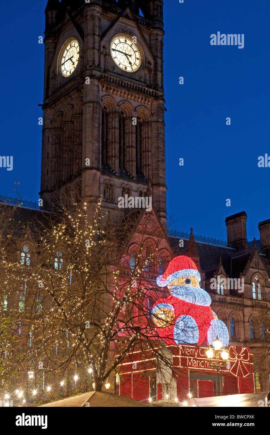 Father Christmas display, Manchester Town Hall,Albert Square.Christmas ...