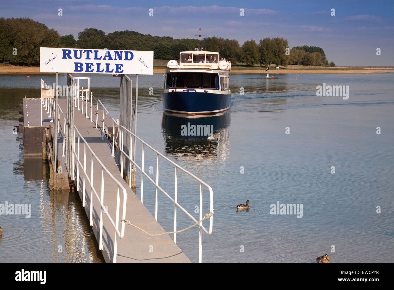 The Rutland Belle passenger cruiser approaching Whitwell Rutland Water ...