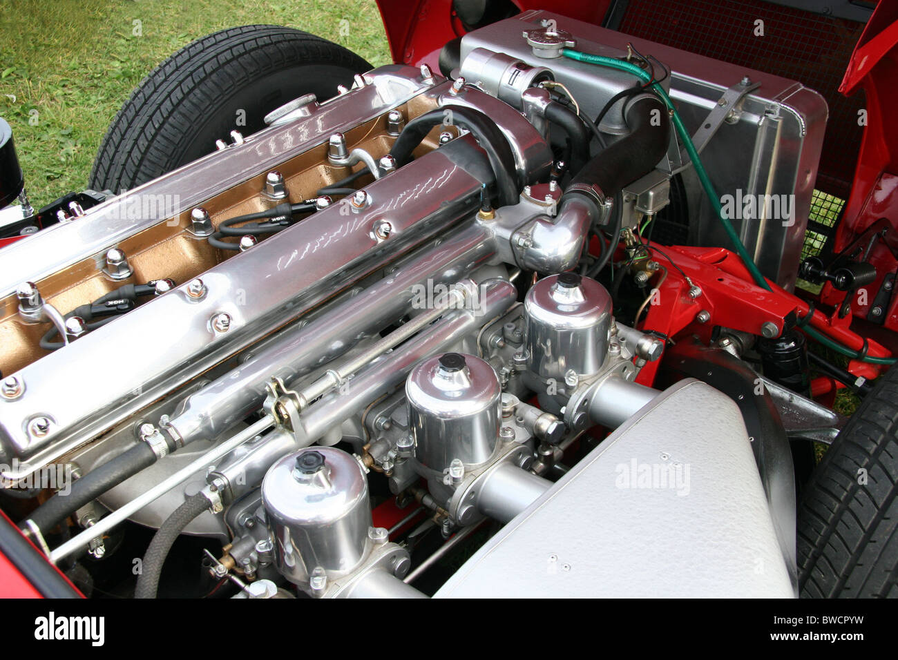 engine of an E-type Jag Stock Photo - Alamy