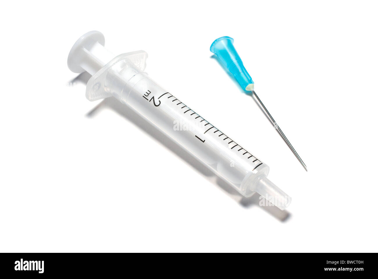 Syringe with needle isolated on white background Stock Photo - Alamy