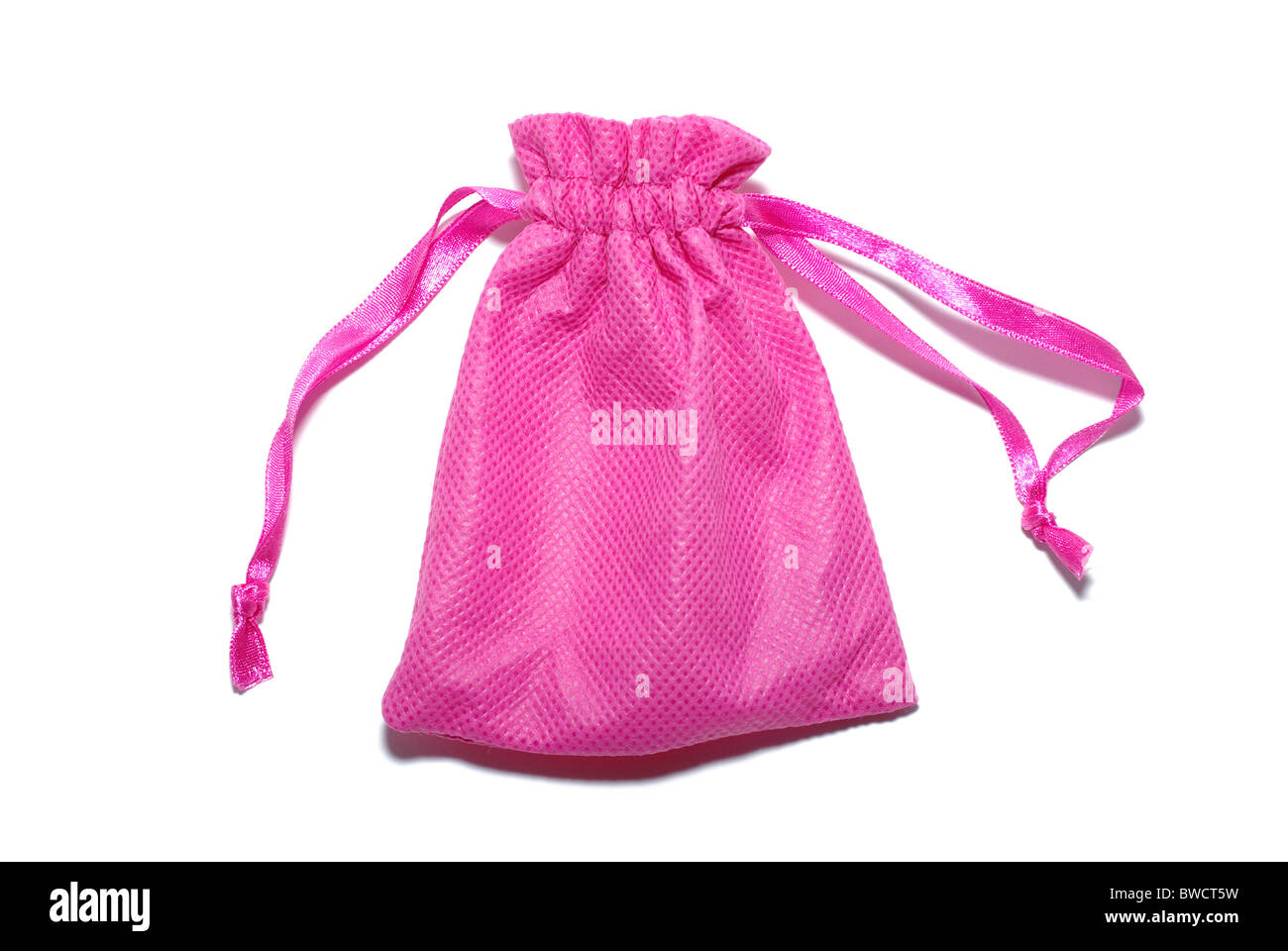 Pink sack for gifts isolated on white background Stock Photo - Alamy