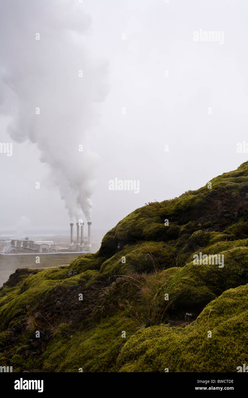 Nesjavellir Geothermal Power Station, South Iceland. It produces ...