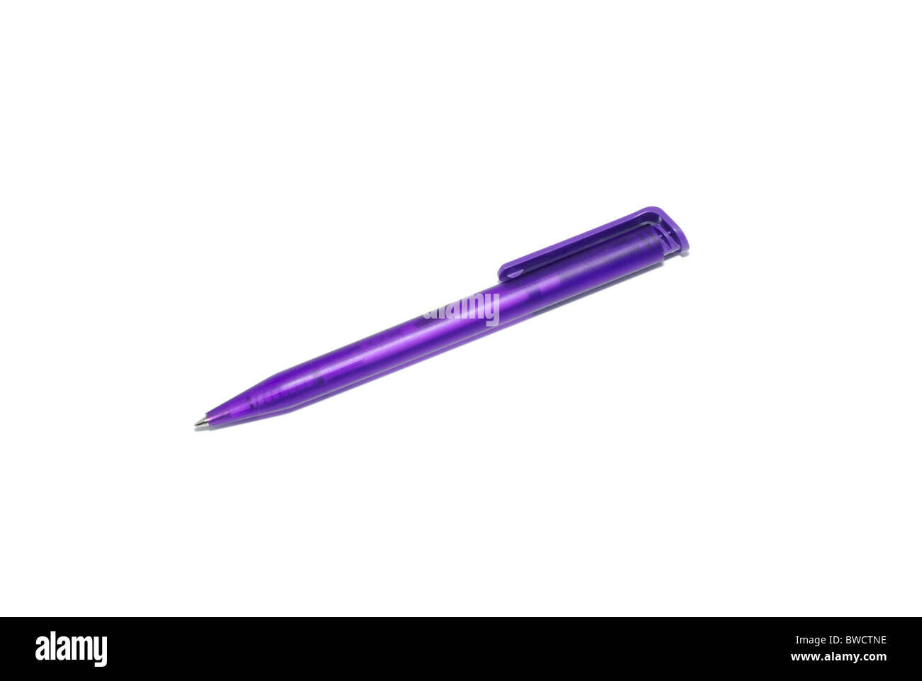 Violet ballpoint pen isolated on white background Stock Photo - Alamy