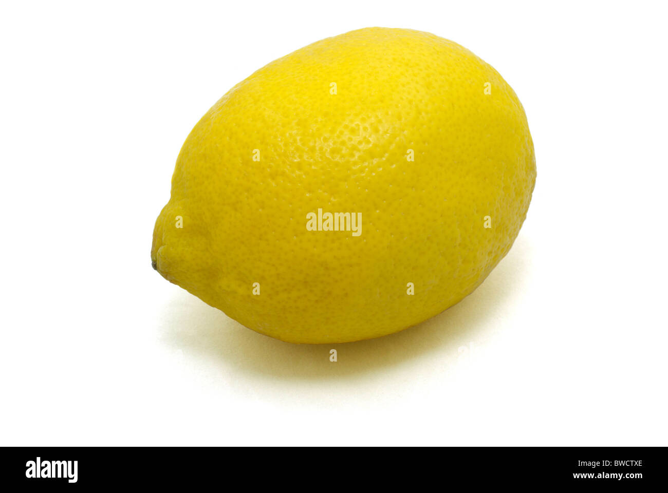 Yellow lemon macro close up isolated on white background with shadow ...