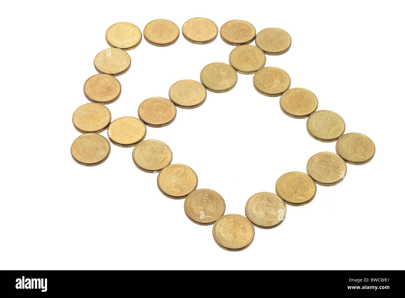 Coins Arranged in House Shape Stock Photo - Alamy