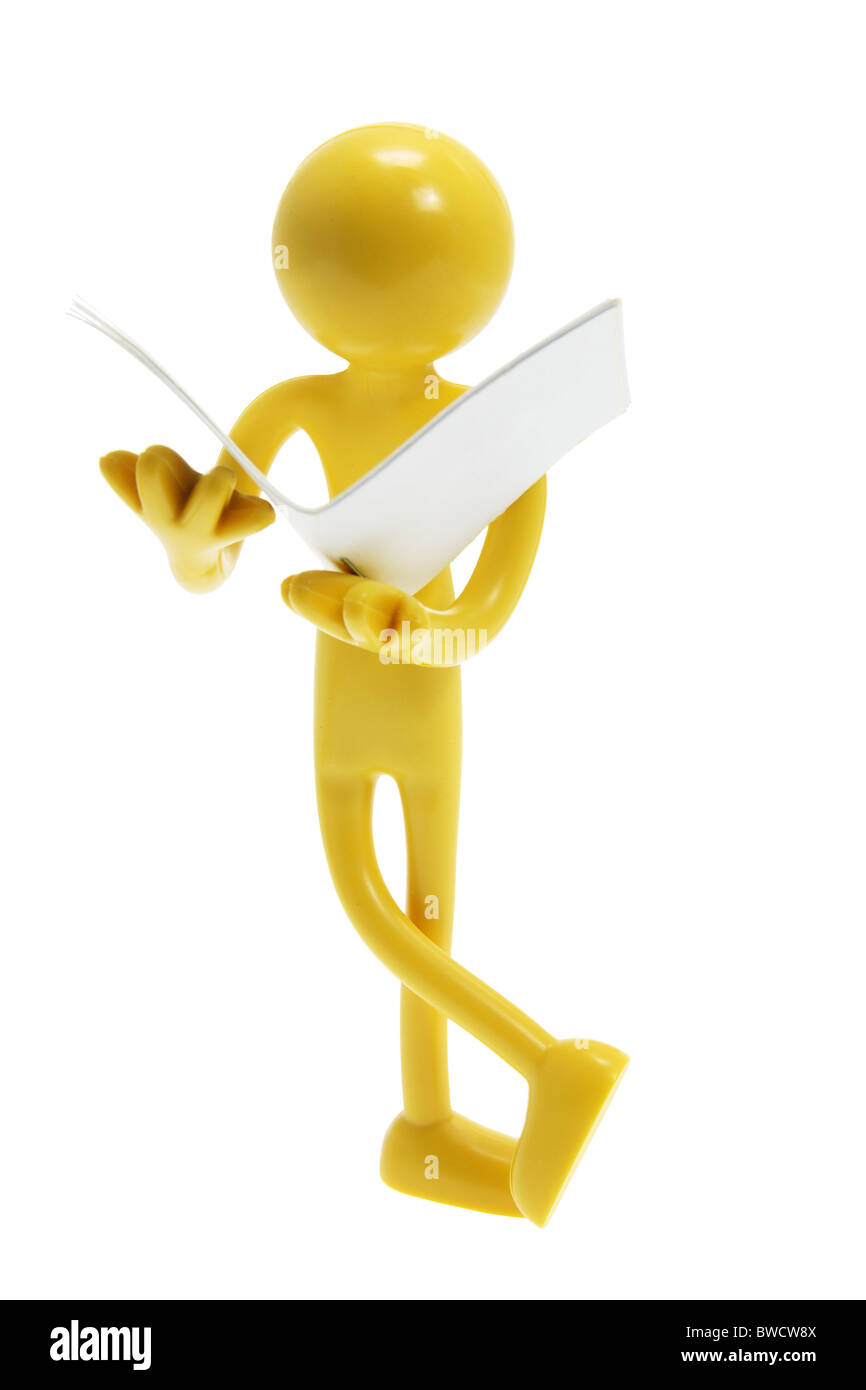 Miniature Rubber Figure Reading Book Stock Photo - Alamy