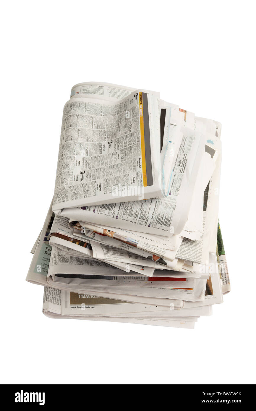 Stack of Newspapers Stock Photo - Alamy