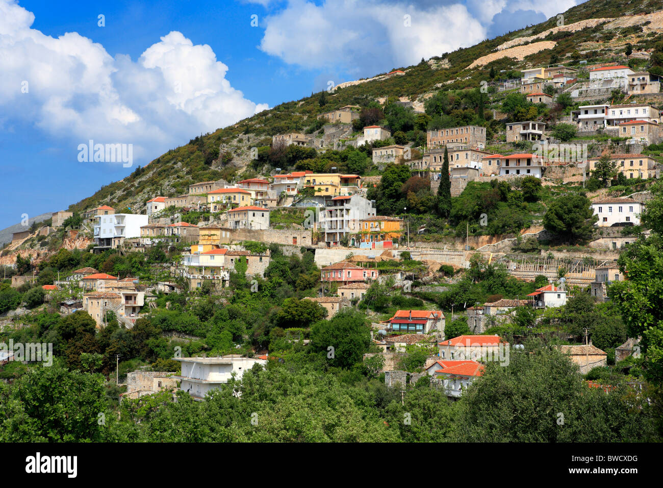 Vuno village, district Vlora (Vlore), Albania Stock Photo - Alamy