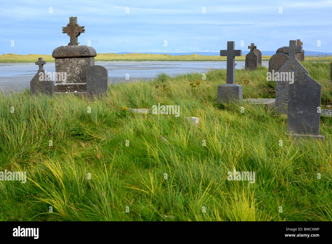 Killeany cemetery, Inishmore island, Aran islands, Galway county ...