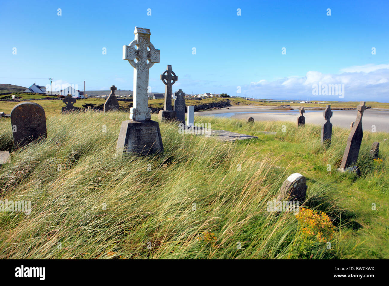 Killeany cemetery, Inishmore island, Aran islands, Galway county ...