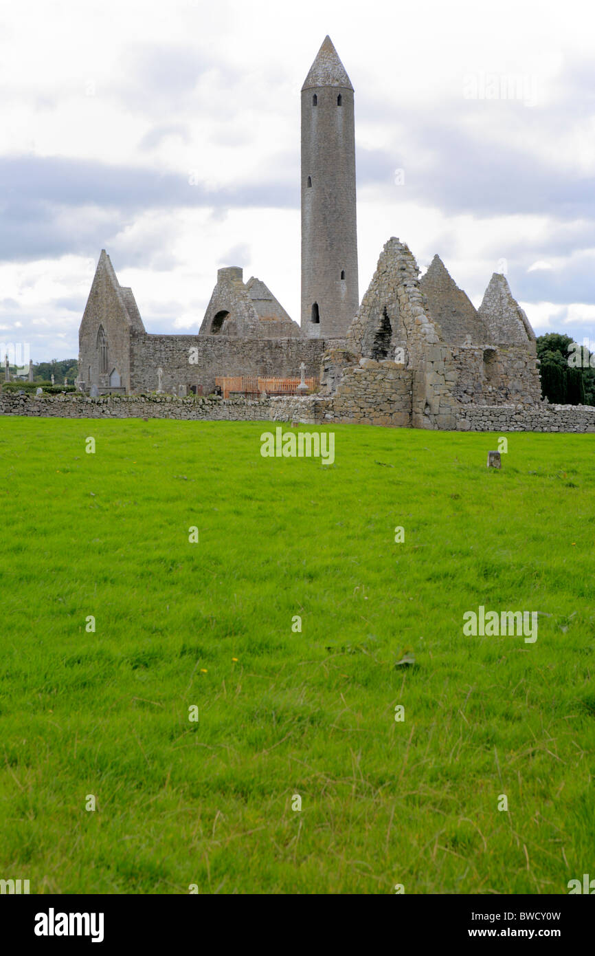 Church (11-13 century), Round tower (12 century), Kilmacduagh, Galway ...