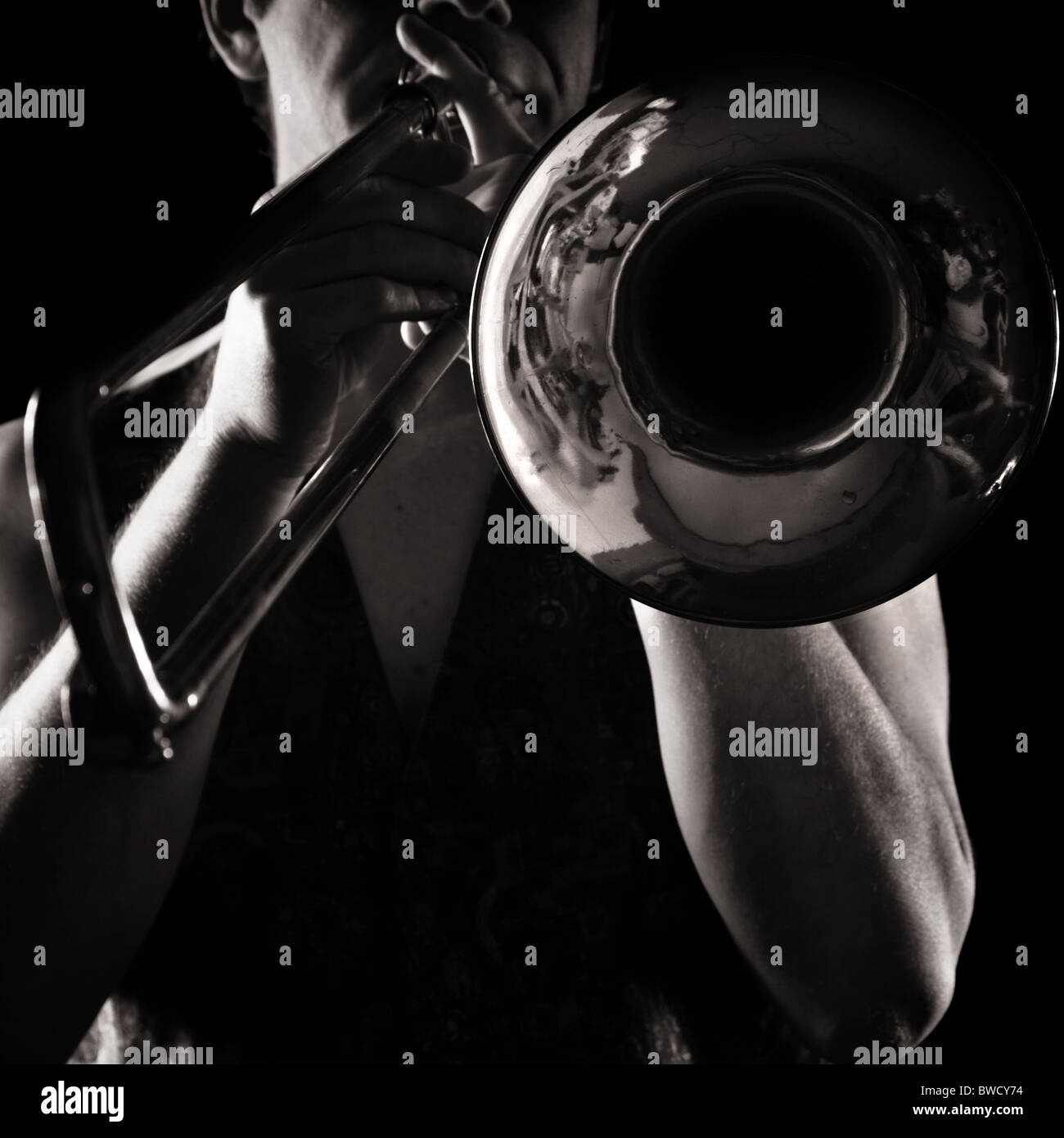 Man playing a trombone hi-res stock photography and images - Alamy