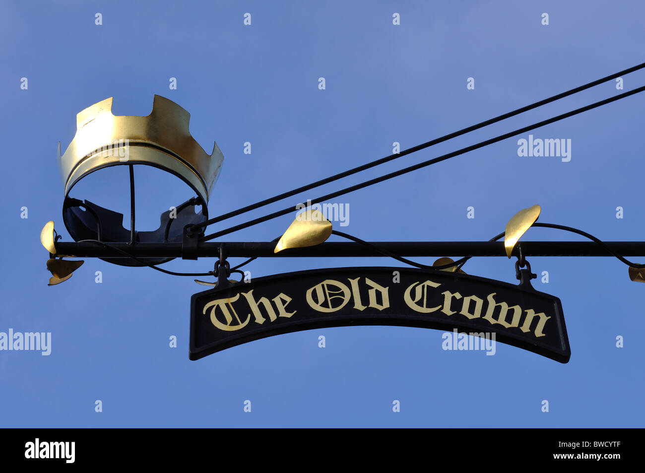 The Old Crown pub sign, Digbeth, Birmingham, England, UK Stock Photo ...