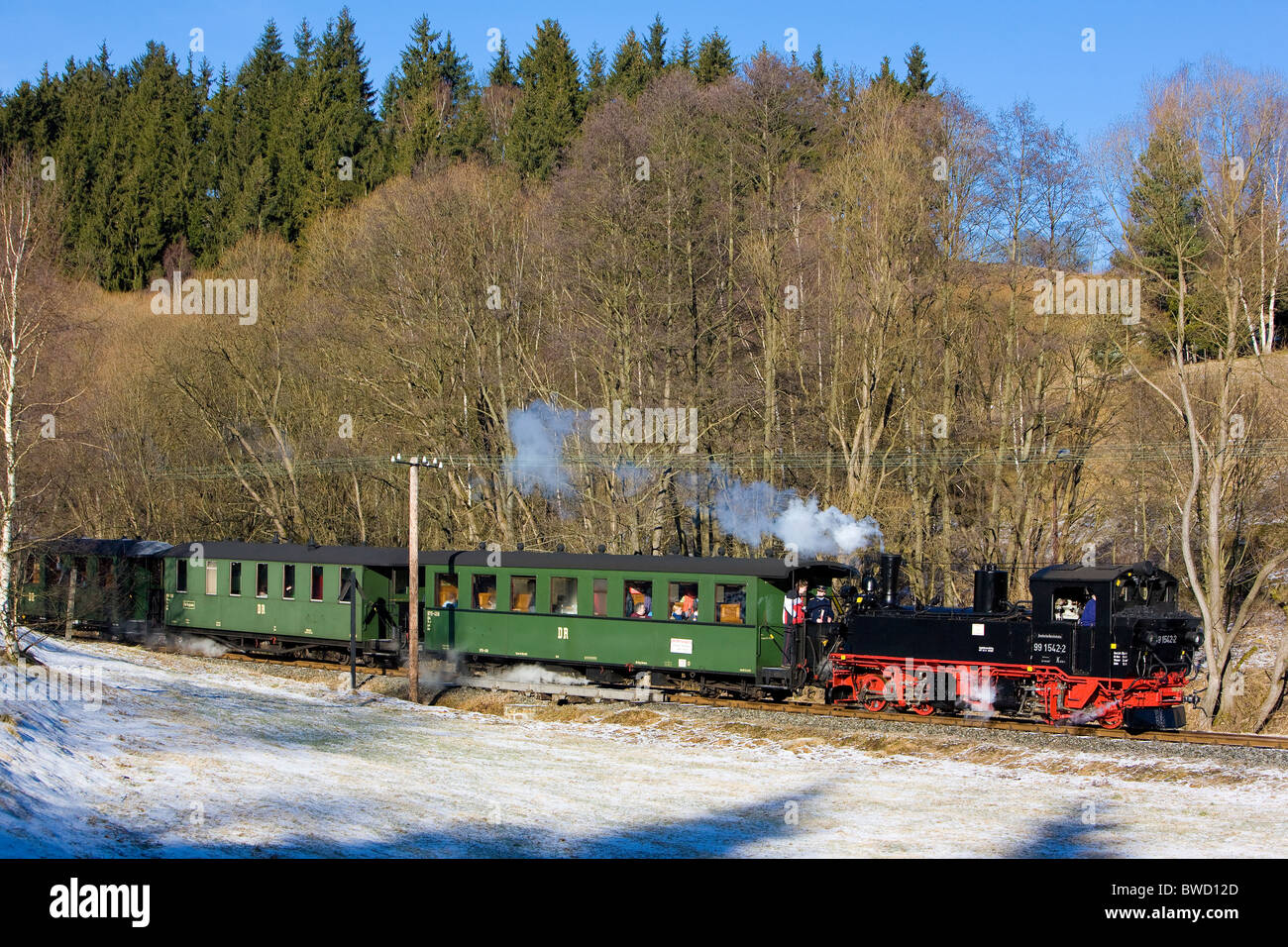 steam train, Steinbach - Jöhstadt, Germany Stock Photo - Alamy