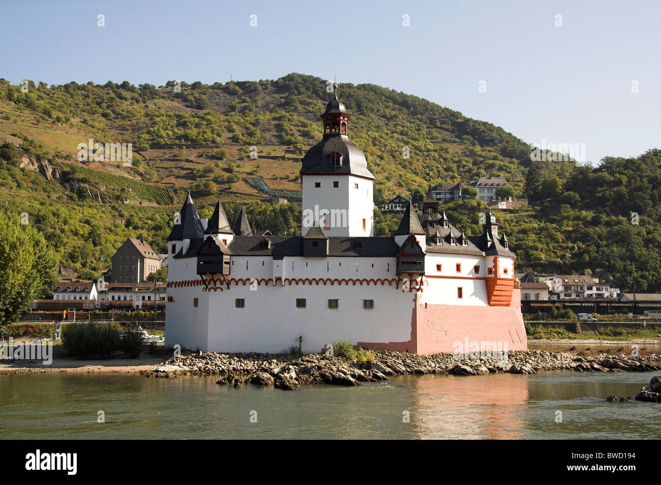 Pflaz Castle, on the Rhine River, Kaub, Germany Stock Photo - Alamy